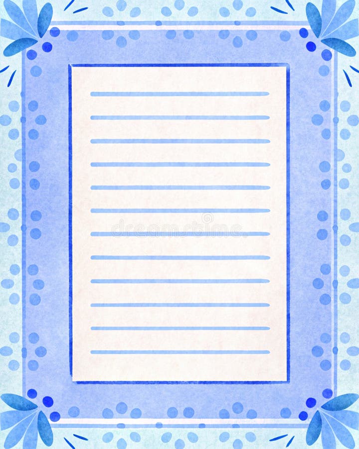 Fluid Abstract Border Design with Paper Texture and Dreamy Blues ...