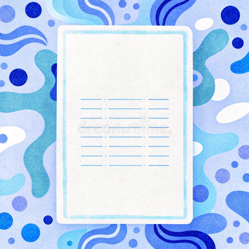 Fluid Abstract Border Design with Paper Texture and Dreamy Blues ...