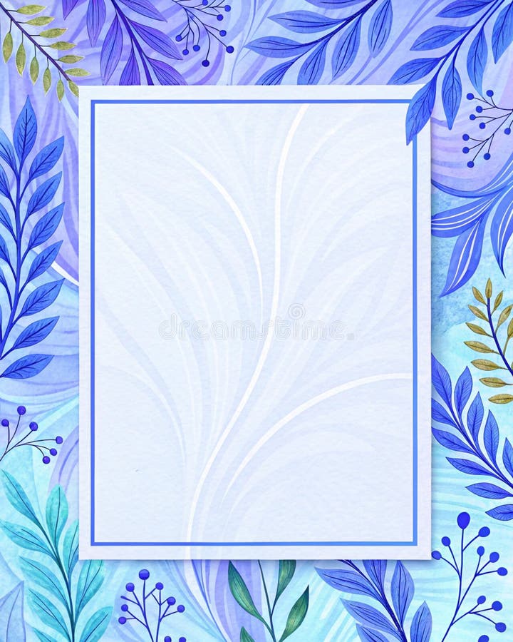 Fluid Abstract Border Design with Paper Texture and Dreamy Blues ...