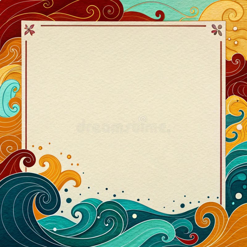 Fluid Abstract Border Design with Paper Texture and Earthy Vibrance ...