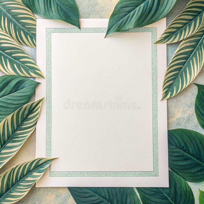 Fluid Abstract Border Design with Paper Texture and Forest Hues Palette ...