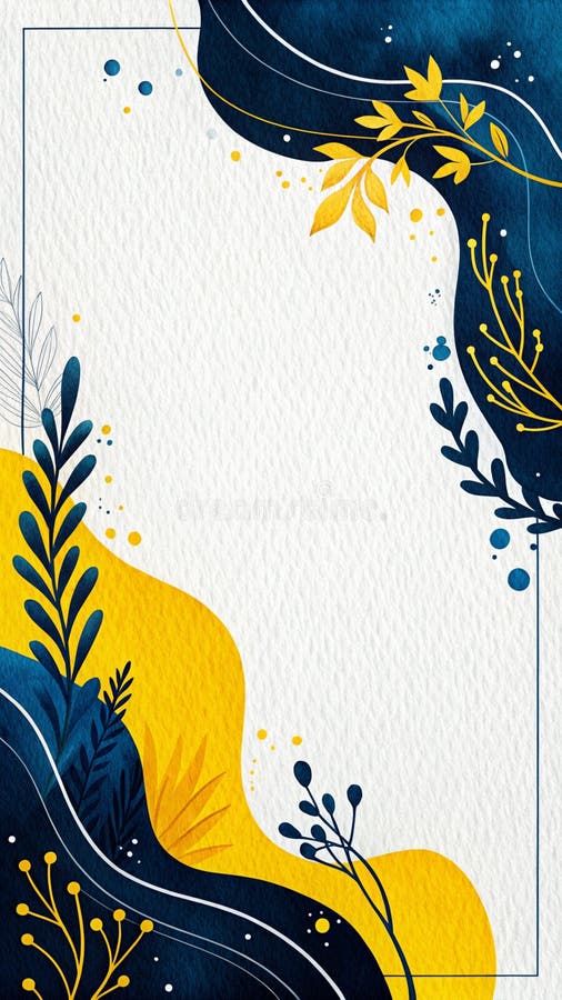 Fluid Abstract Border Design with Paper Texture and Midnight Gold ...