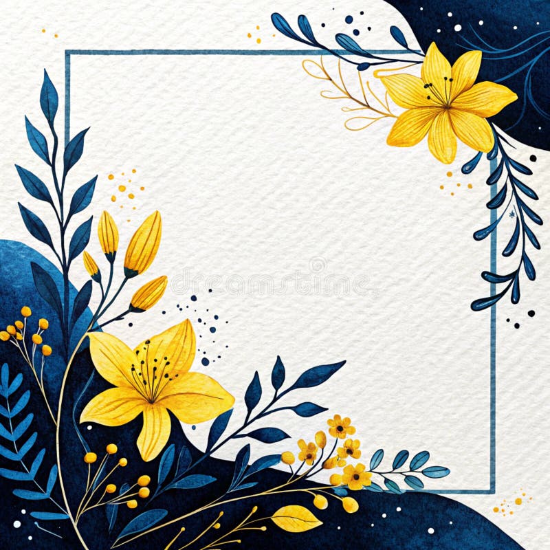 Fluid Abstract Border Design with Paper Texture and Midnight Gold ...