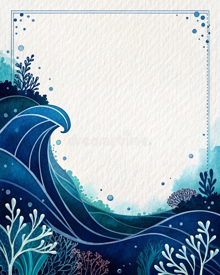 Fluid Abstract Border Design with Paper Texture and Midnight Sky ...