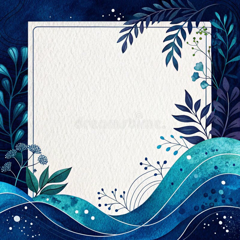 Fluid Abstract Border Design with Paper Texture and Midnight Sky ...