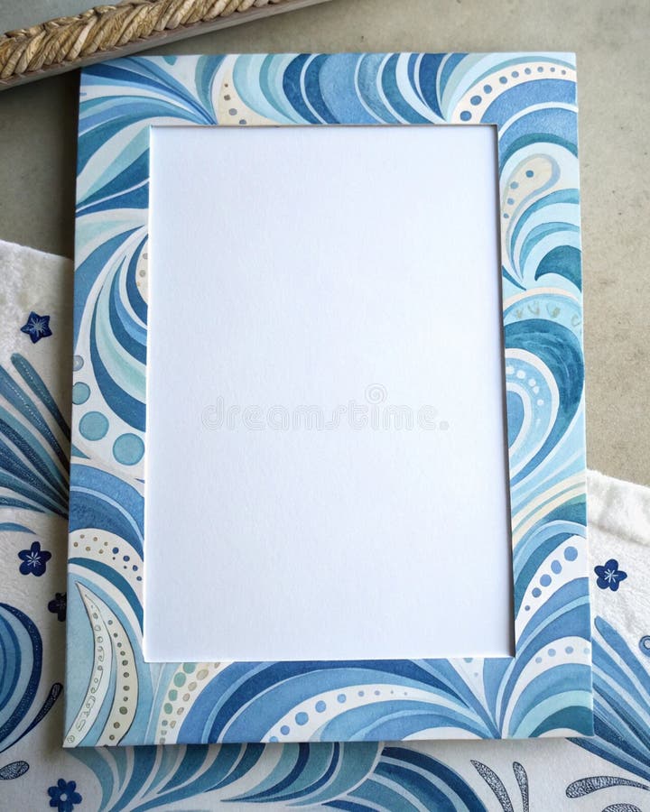 Fluid Abstract Border Design with Paper Texture and Misty Morning ...