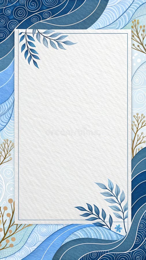 Fluid Abstract Border Design with Paper Texture and Misty Morning ...