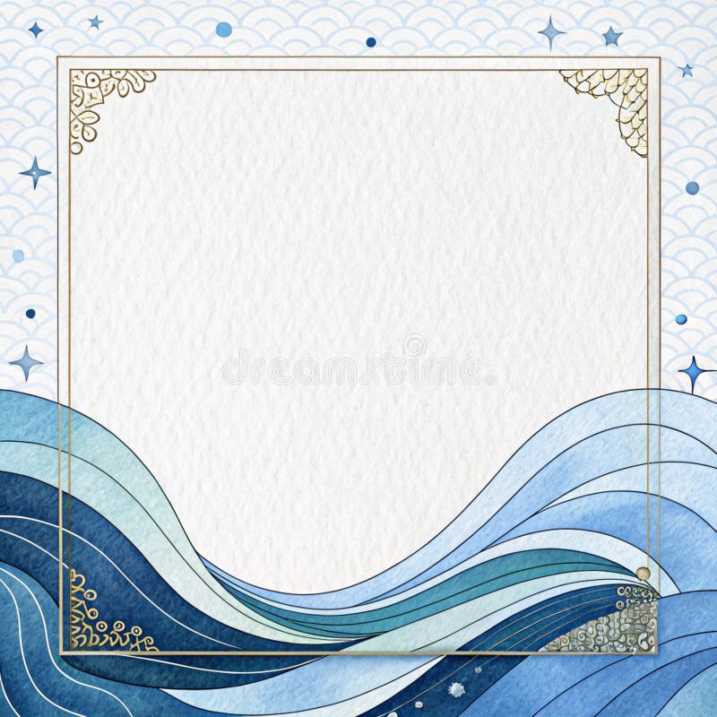 Fluid Abstract Border Design with Paper Texture and Misty Morning ...