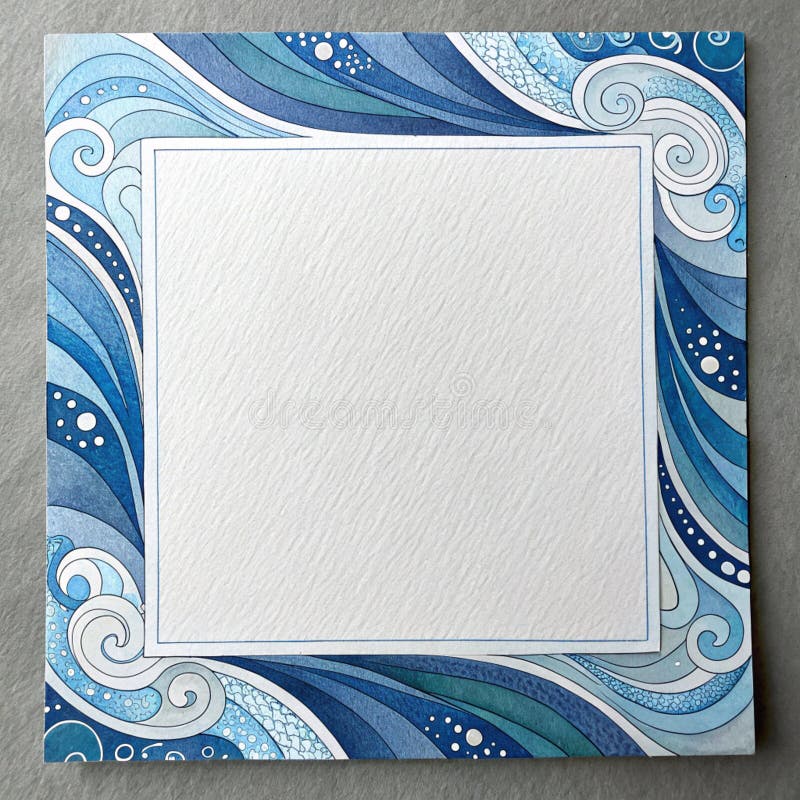 Fluid Abstract Border Design with Paper Texture and Misty Morning ...