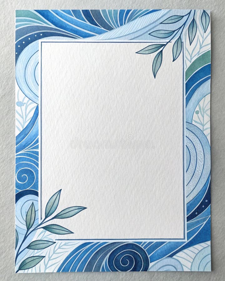 Fluid Abstract Border Design with Paper Texture and Misty Morning ...