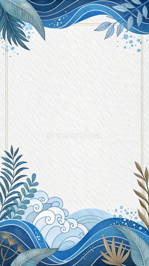 Fluid Abstract Border Design with Paper Texture and Misty Morning ...