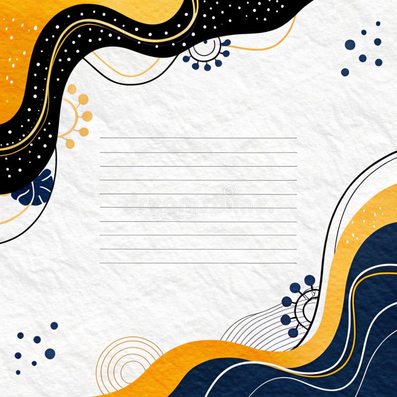 Fluid Abstract Border Design with Paper Texture and Modern Contrast ...