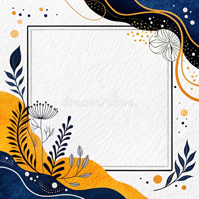 Fluid Abstract Border Design with Paper Texture and Modern Contrast ...