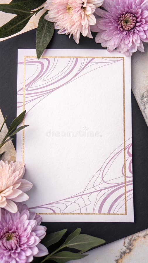 Fluid Abstract Border Design with Paper Texture and Muted Elegance ...