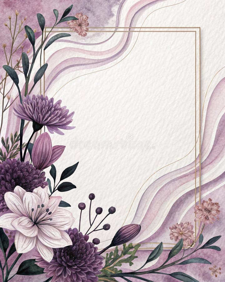 Fluid Abstract Border Design with Paper Texture and Muted Elegance ...