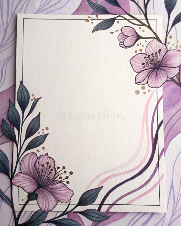 Fluid Abstract Border Design with Paper Texture and Muted Elegance ...