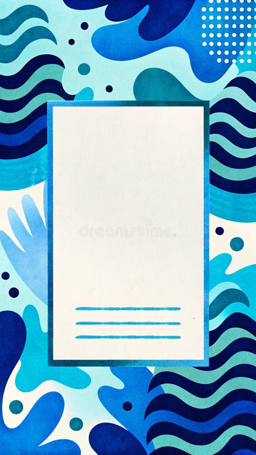 Fluid Abstract Border Design with Paper Texture and Ocean Breeze ...