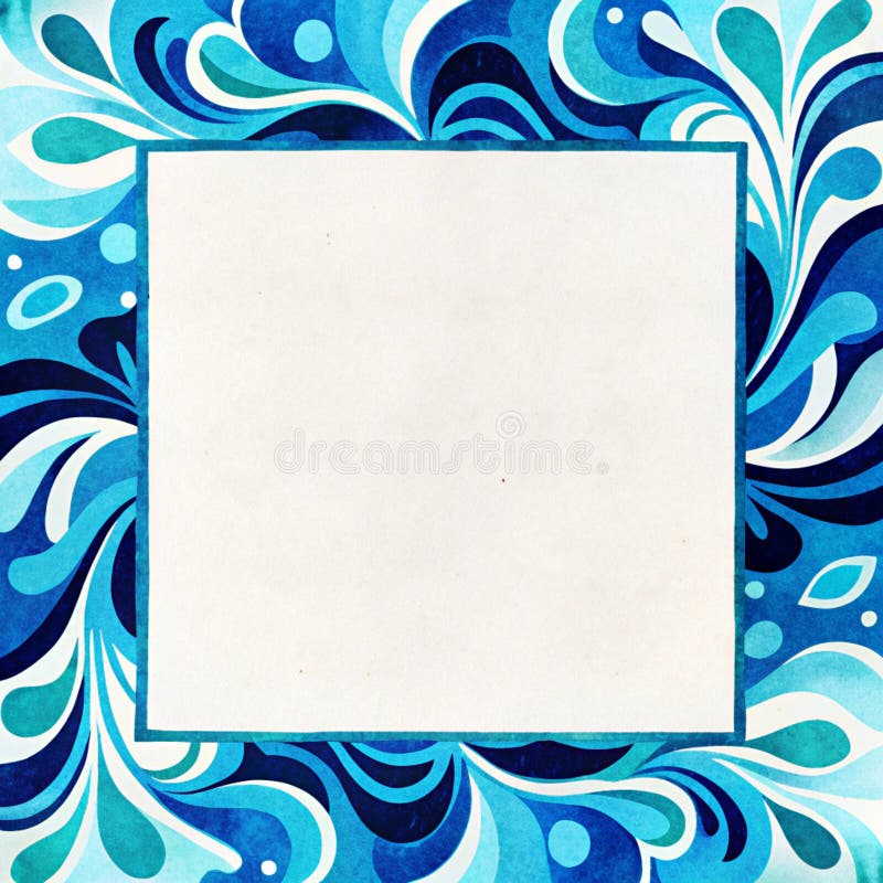 Fluid Abstract Border Design with Paper Texture and Ocean Breeze ...