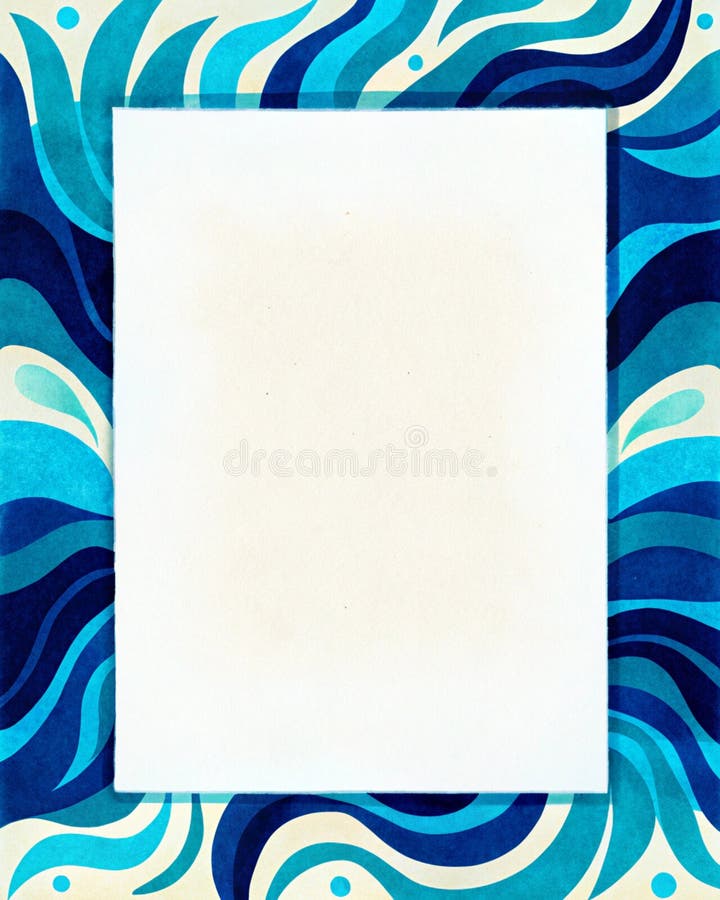 Fluid Abstract Border Design with Paper Texture and Ocean Breeze ...