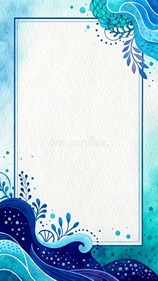 Fluid Abstract Border Design with Paper Texture and Ocean Breeze ...