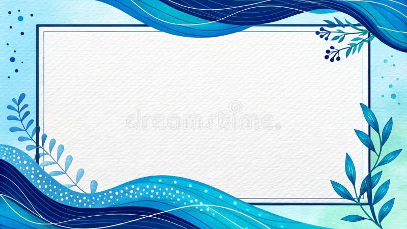 Fluid Abstract Border Design with Paper Texture and Ocean Breeze ...