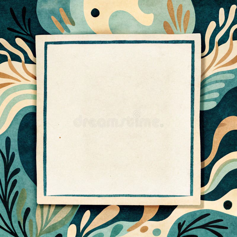 Fluid Abstract Border Design with Paper Texture and Ocean Breeze ...