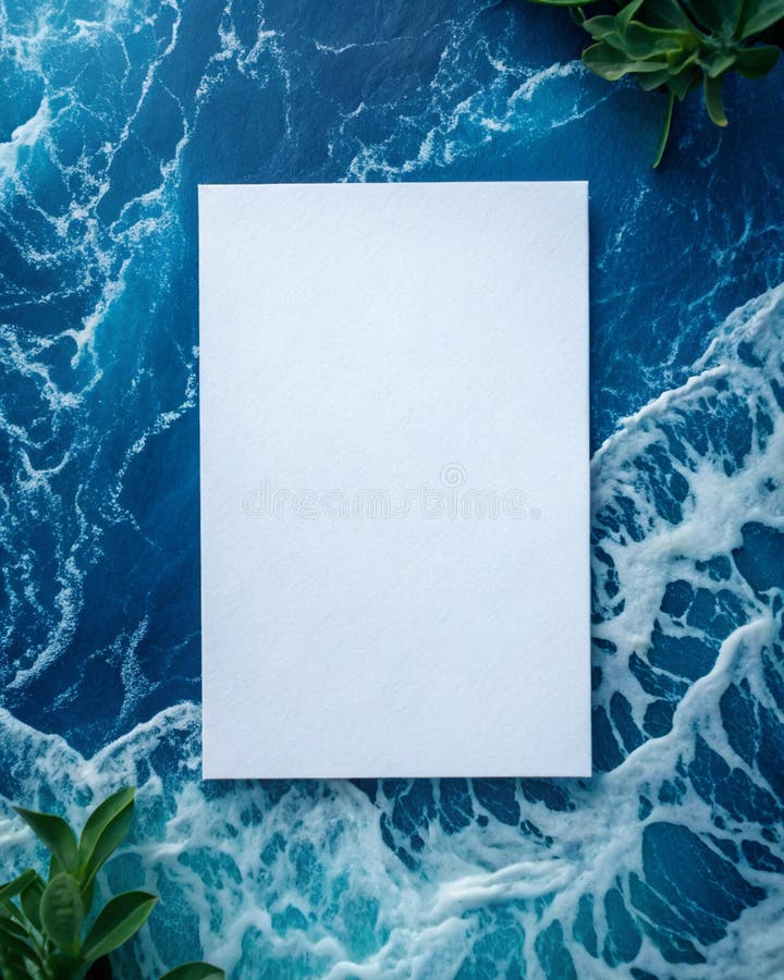 Fluid Abstract Border Design with Paper Texture and Ocean Depths ...