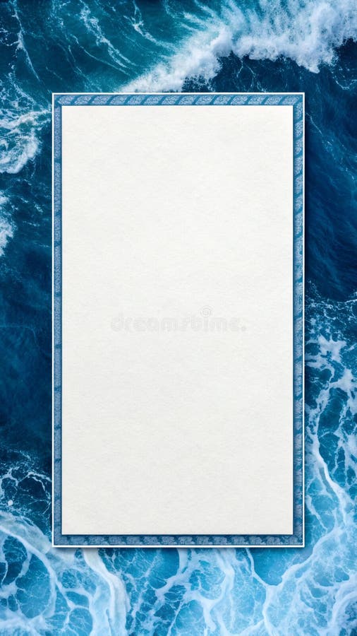 Fluid Abstract Border Design with Paper Texture and Ocean Depths ...