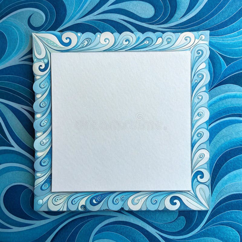 Fluid Abstract Border Design with Paper Texture and Ocean Depths ...