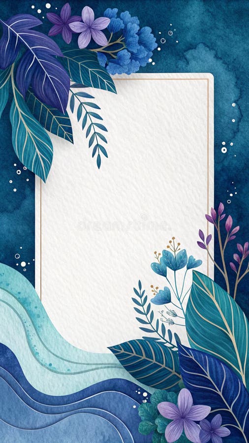Fluid Abstract Border Design with Paper Texture and Ocean Depths ...