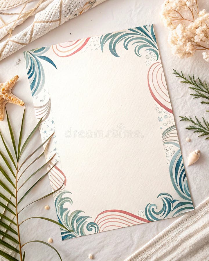 Fluid Abstract Border Design with Paper Texture and Soft Neutrals ...