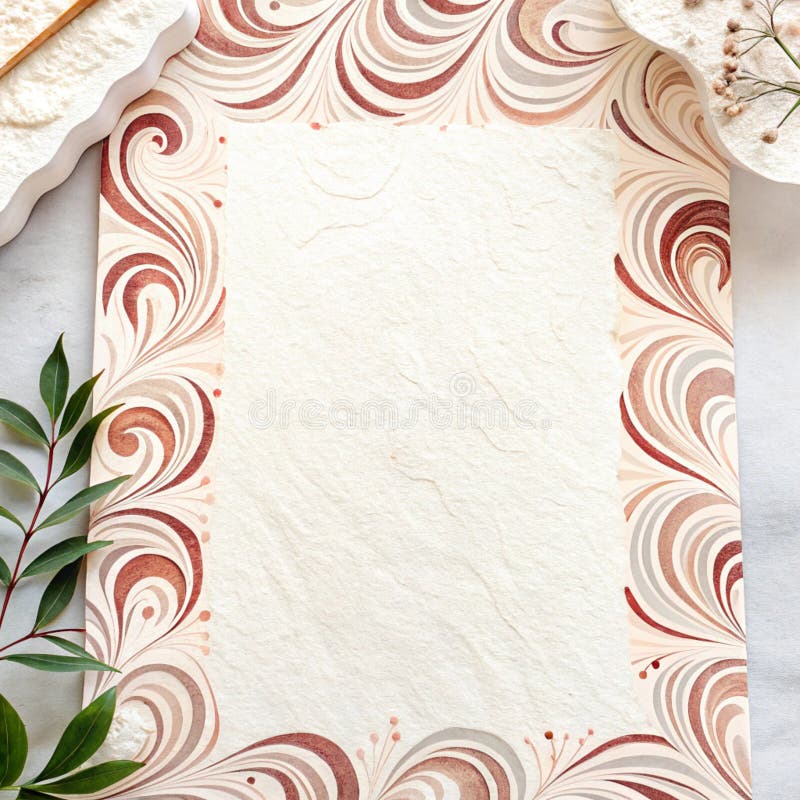 Fluid Abstract Border Design with Paper Texture and Soft Neutrals ...
