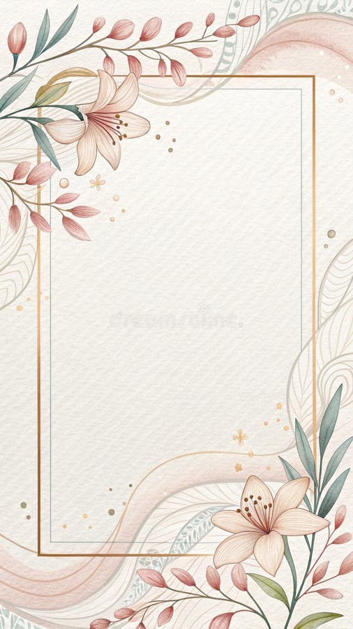 Fluid Abstract Border Design with Paper Texture and Soft Neutrals ...