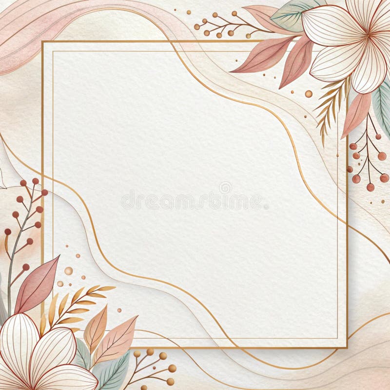 Fluid Abstract Border Design with Paper Texture and Soft Neutrals ...