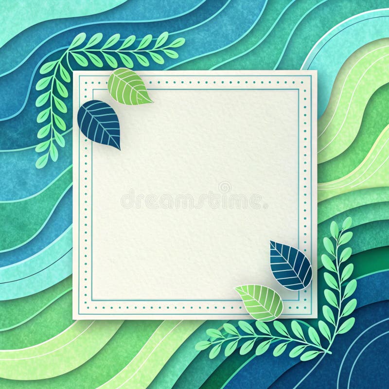 Fluid Abstract Border Design with Paper Texture and Tropical Lagoon Palette Stock Image - Image ...