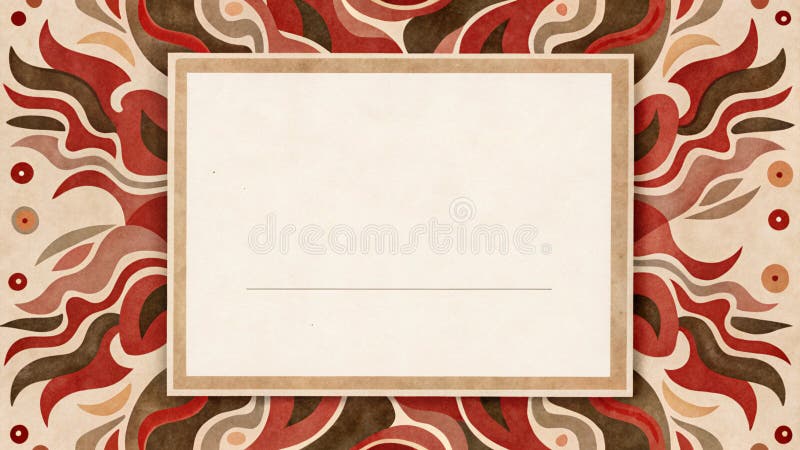 Fluid Abstract Border Design with Paper Texture and Warm Earth Tones ...