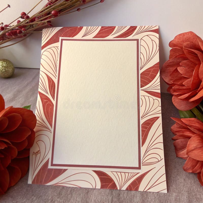 Fluid Abstract Border Design with Paper Texture and Warm Earth Tones ...