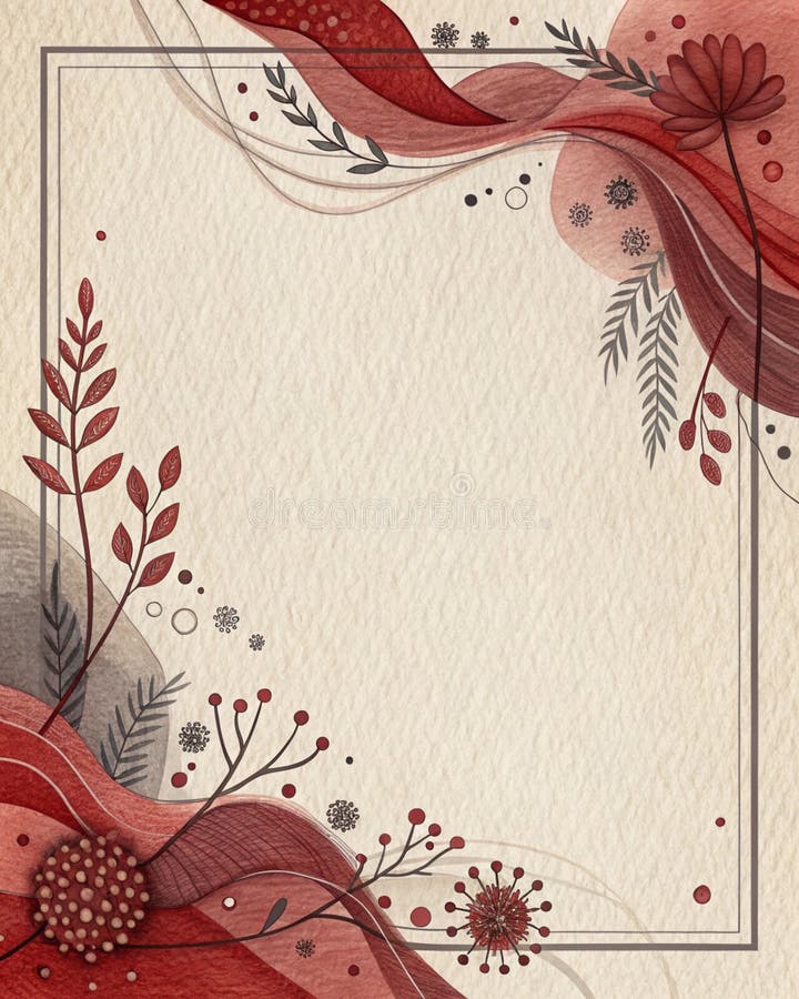 Fluid Abstract Border Design with Paper Texture and Warm Earth Tones ...