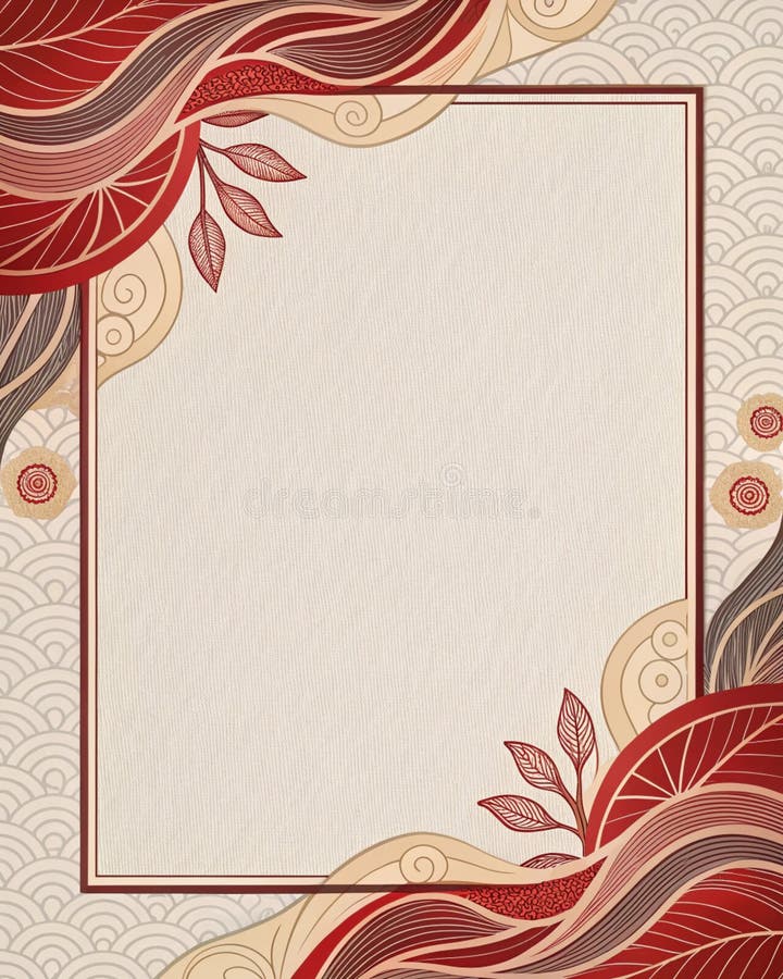 Fluid Abstract Border Design with Paper Texture and Warm Earth Tones ...