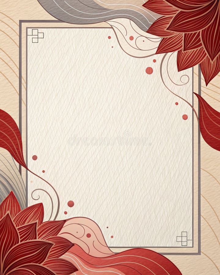Fluid Abstract Border Design with Paper Texture and Warm Earth Tones ...
