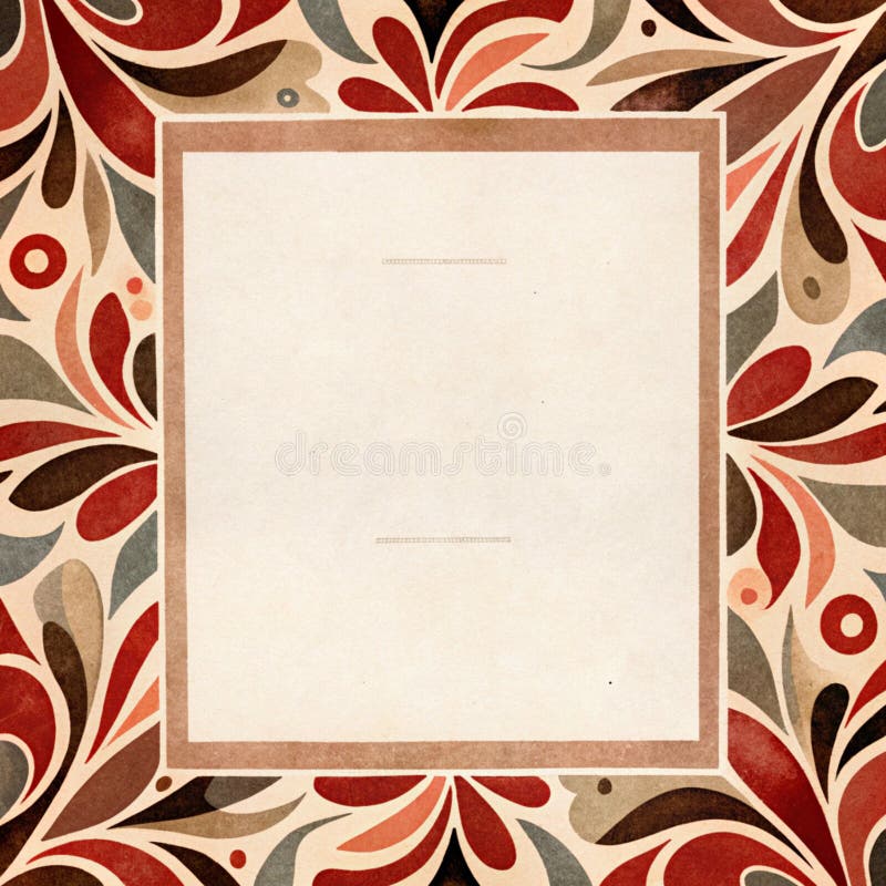 Fluid Abstract Border Design with Paper Texture and Warm Earth Tones ...