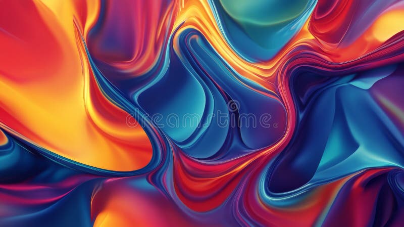 Fluid Abstract Design with Vibrant Colors and Flowing Forms Stock Image ...