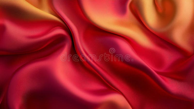 Fluid Abstract Folds of Silk in Gradient Tones of Deep Red and Gold ...