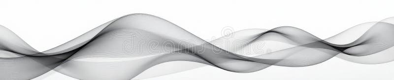 Fluid, Abstract Grayscale Wave Forms on Pure White , Energy, Design ...