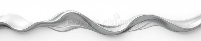 Fluid, Abstract Grayscale Wave Forms on Pure White , Soft, Smooth ...