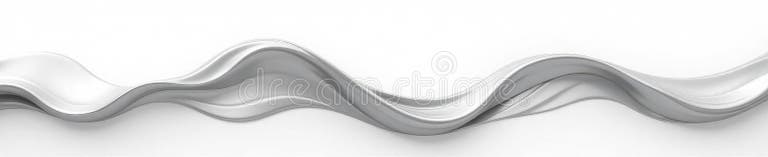 Fluid, Abstract Grayscale Wave Forms on Pure White , Soft, Smooth ...