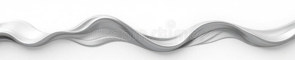 Fluid, Abstract Grayscale Wave Forms on Pure White , Soft, Smooth ...