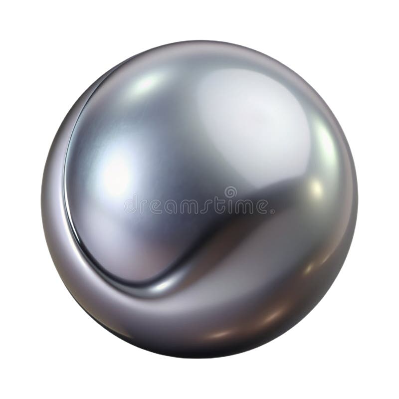Fluid Abstract Metallic Silver Colored Shape Isolated from Background ...