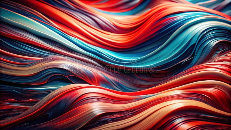 Fluid Abstract Red, Blue, and Orange Wave Composition Stock ...