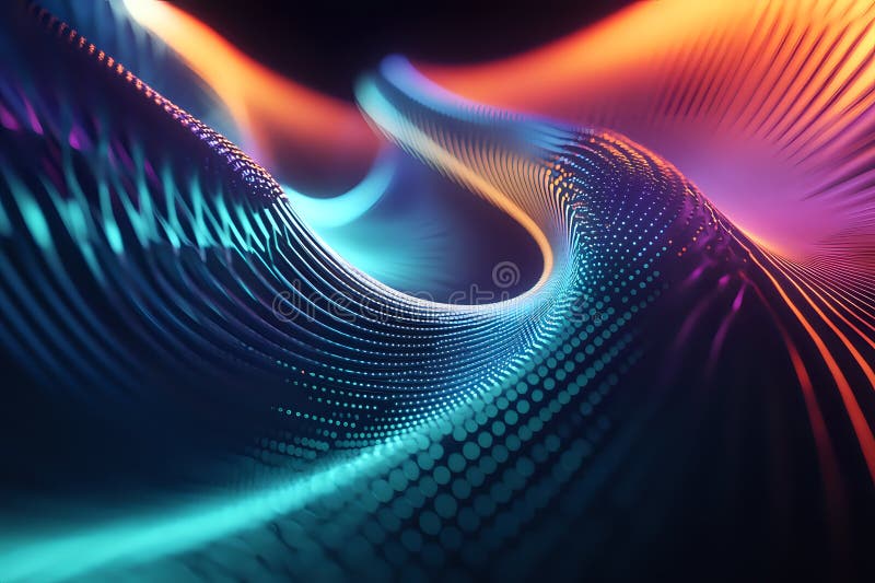 Fluid Abstract Vortex Shapes with Holographic Colors Creating a Vibrant ...